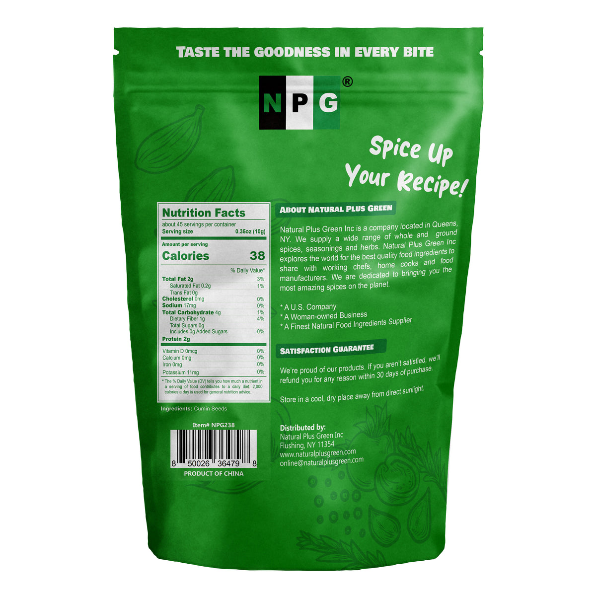 NPG Whole Cumin Seeds 16 Oz for Rich Flavor and Aroma – Natural Plus Green